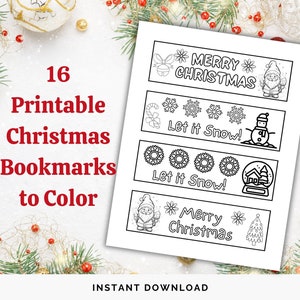 16 Digital Christmas Coloring Bookmarks for Kids | Printable Winter ...
