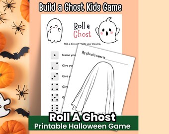 Roll a Ghost Game, Instant Download Printable for Kids, Halloween Dice ...