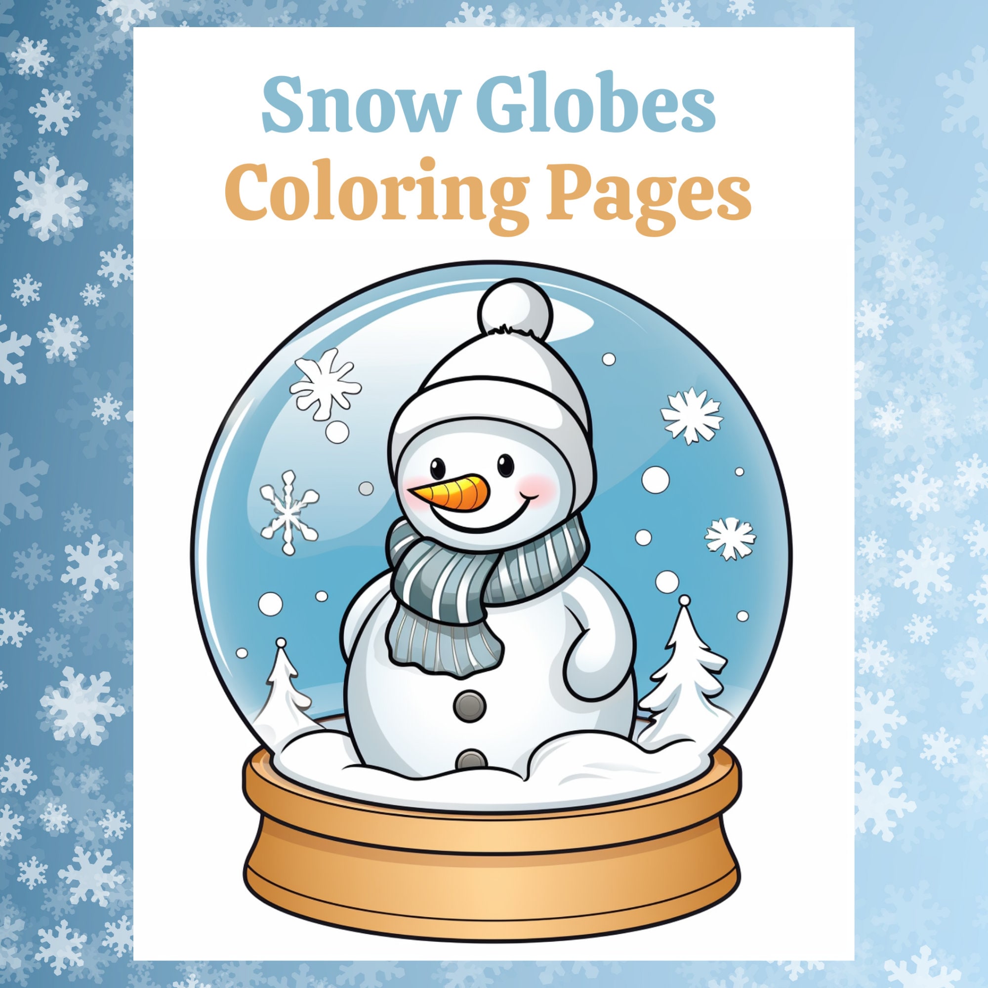 Snow Globe Coloring Pages | Winter Coloring Sheets | Printable Snow ...