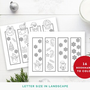 16 Digital Christmas Coloring Bookmarks for Kids | Printable Winter ...