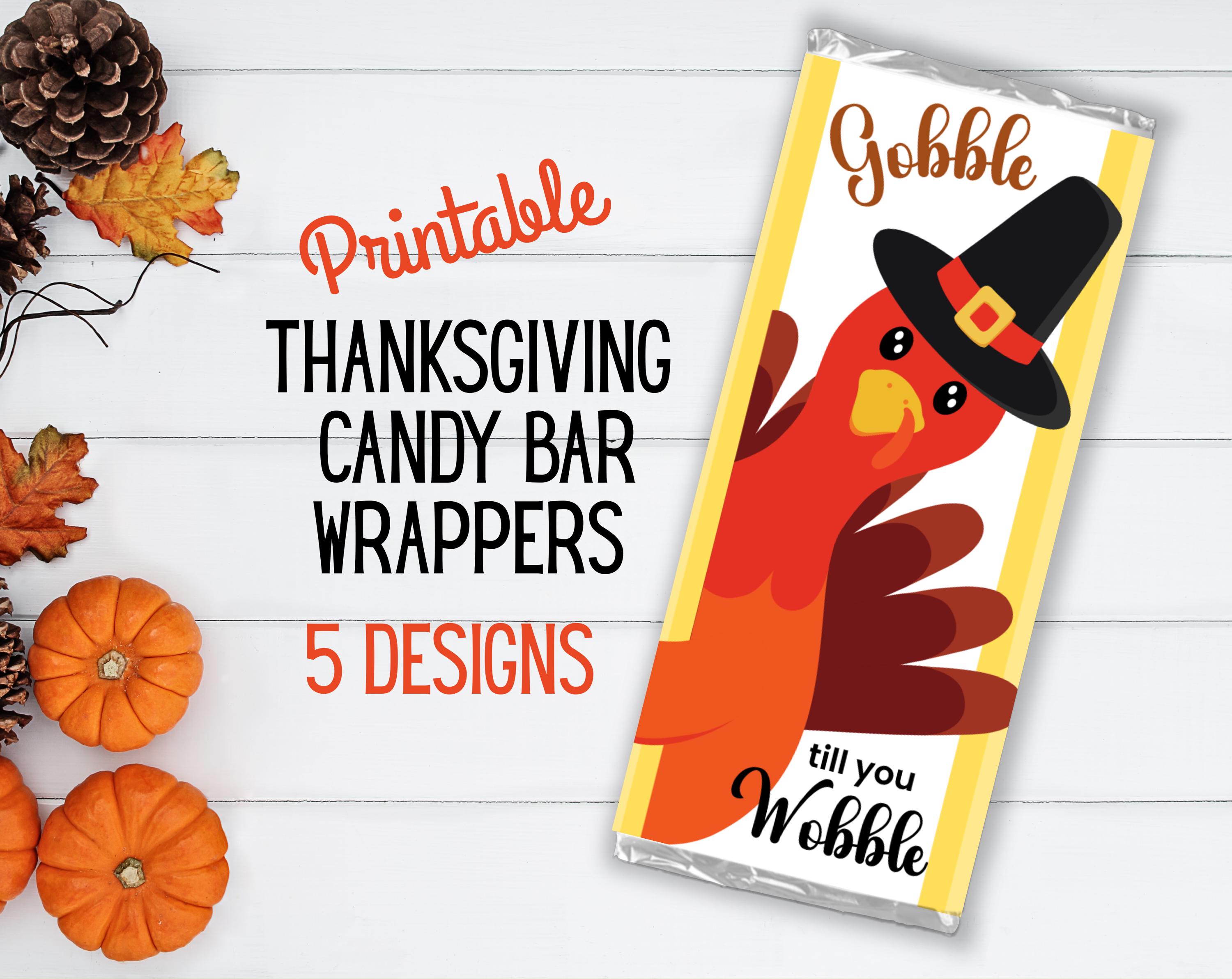 Thanksgiving Candy Bar Wrapper, Editable Chocolate Bar Label, Fun ...