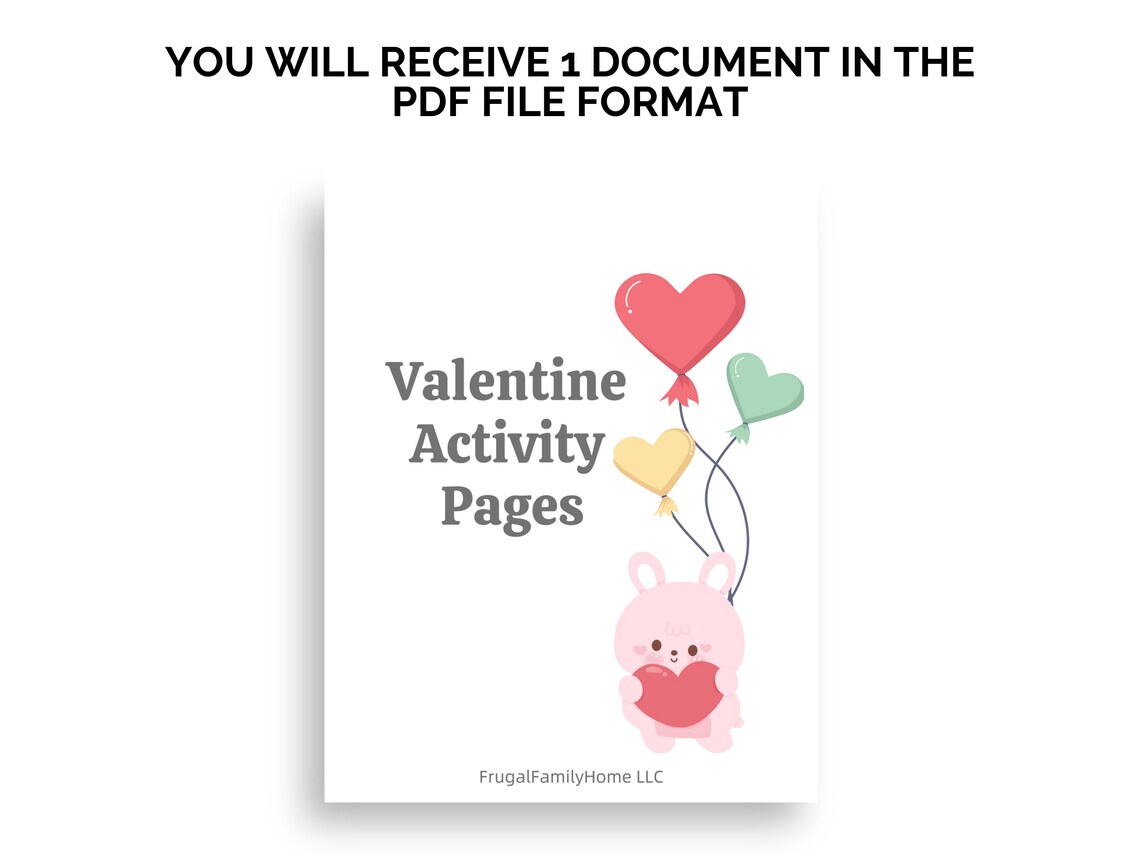 20 Printable Valentine’s Day Activity Sheets, Valentine’s Day Bundle ...