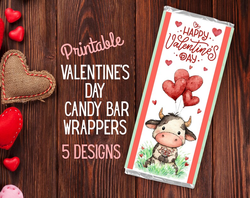 Valentines Day Candy Bar Wrapper, Creative Chocolate Bar Wraps, Party ...