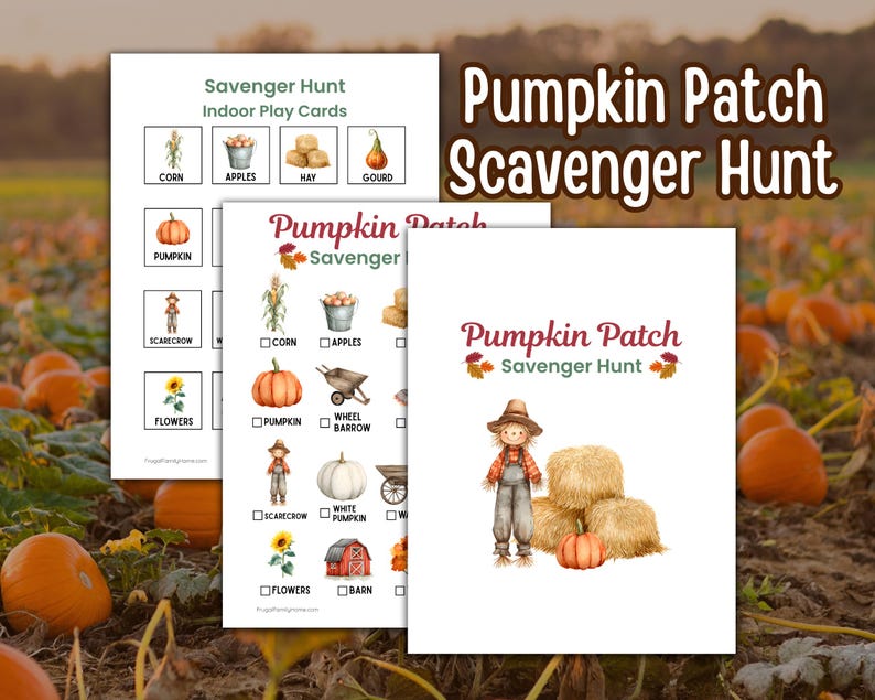 Pumpkin Patch Scavenger Hunt, Kids Printable Adventure Game, Halloween ...