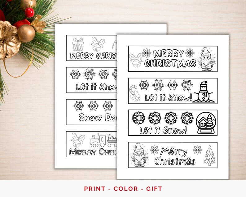 16 Digital Christmas Coloring Bookmarks for Kids | Printable Winter ...
