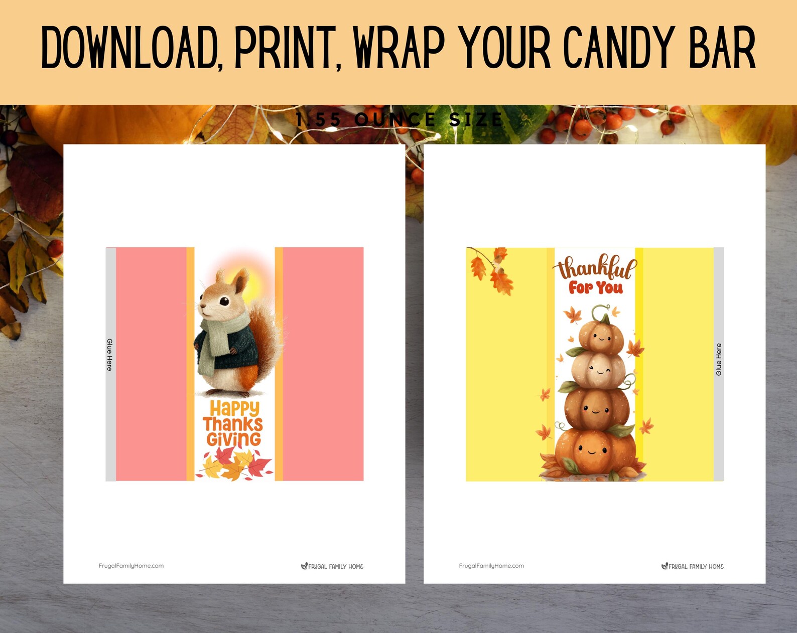 Thanksgiving Candy Bar Wrapper, Editable Chocolate Bar Label, Fun ...