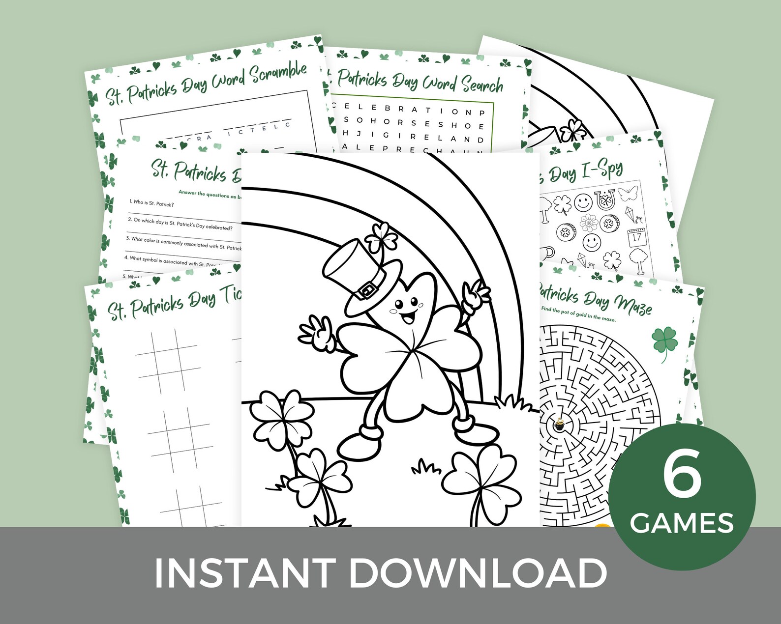 St. Patrick's Day Printable Activity Bundle | Fun St. Patrick's Day ...