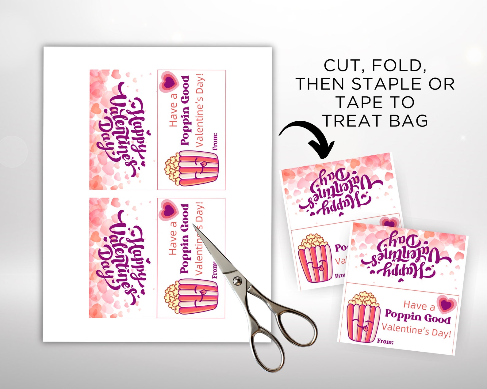 Valentines Day Treat Bags Topper, Happy Valentine's Day Treat Bags ...