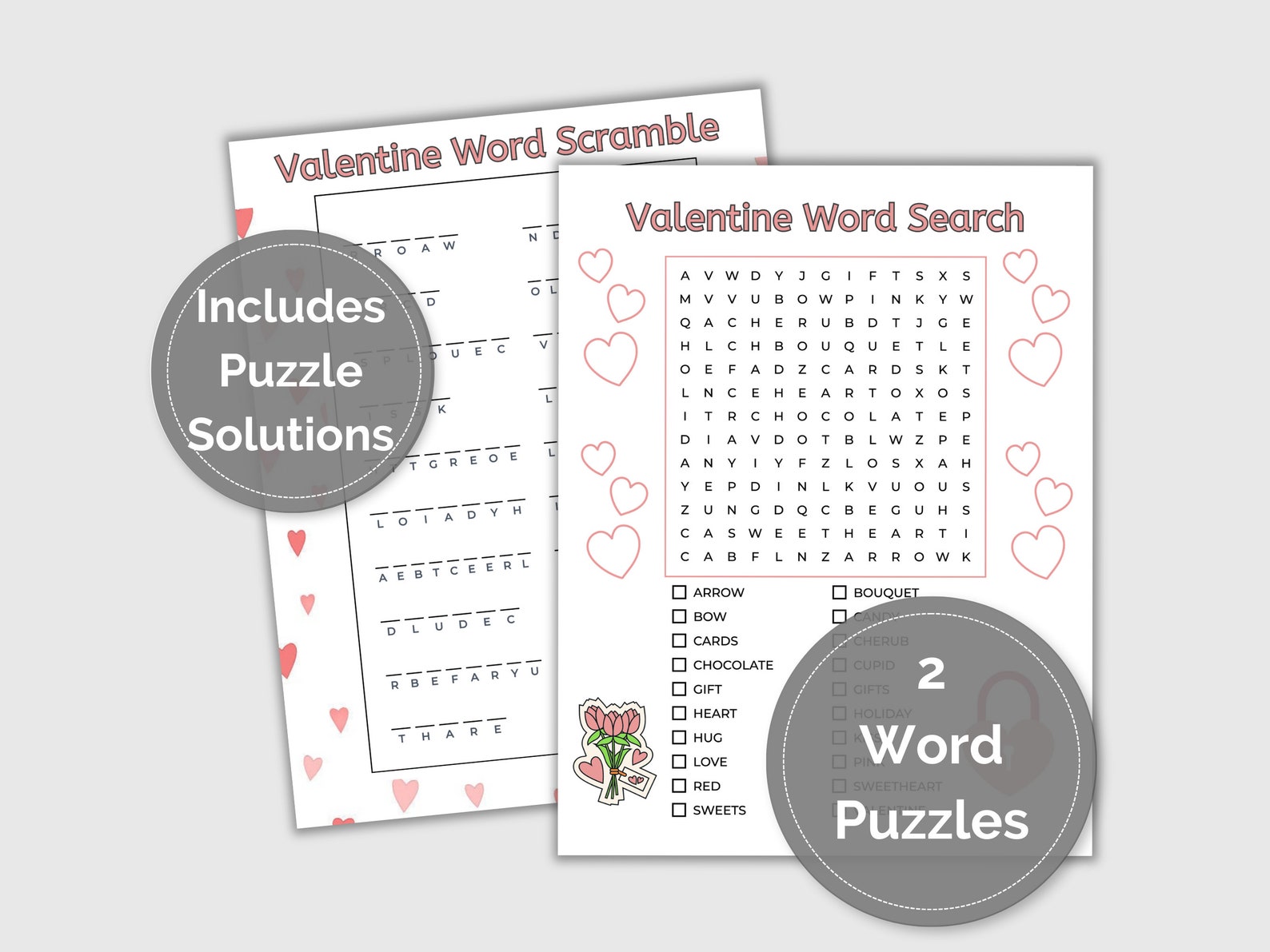 20 Printable Valentine’s Day Activity Sheets, Valentine’s Day Bundle ...