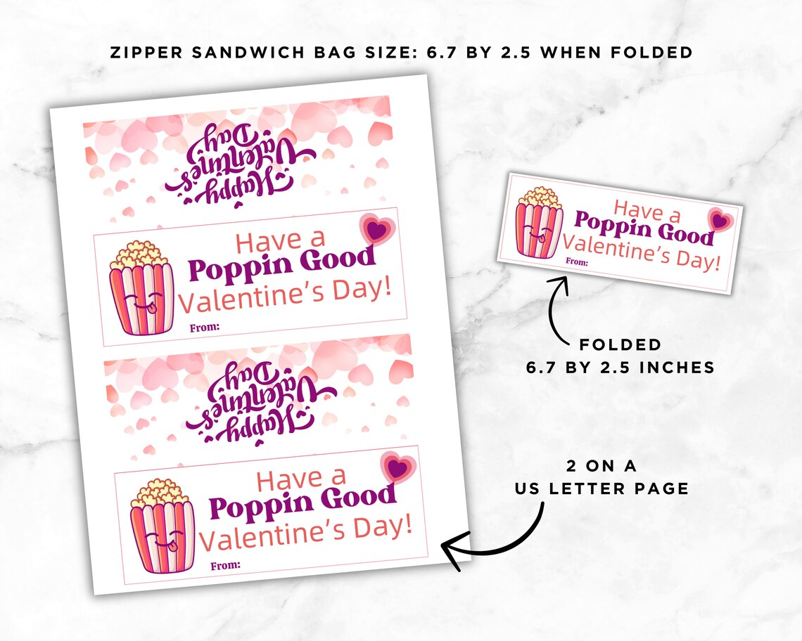 Valentines Day Treat Bags Topper, Happy Valentine's Day Treat Bags ...