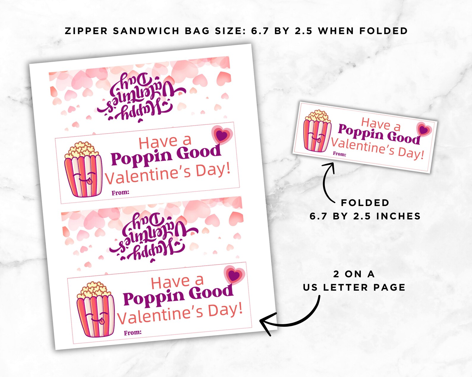 Valentine’s Day Treat Bags Topper, Happy Valentine's Day Treat Bags ...