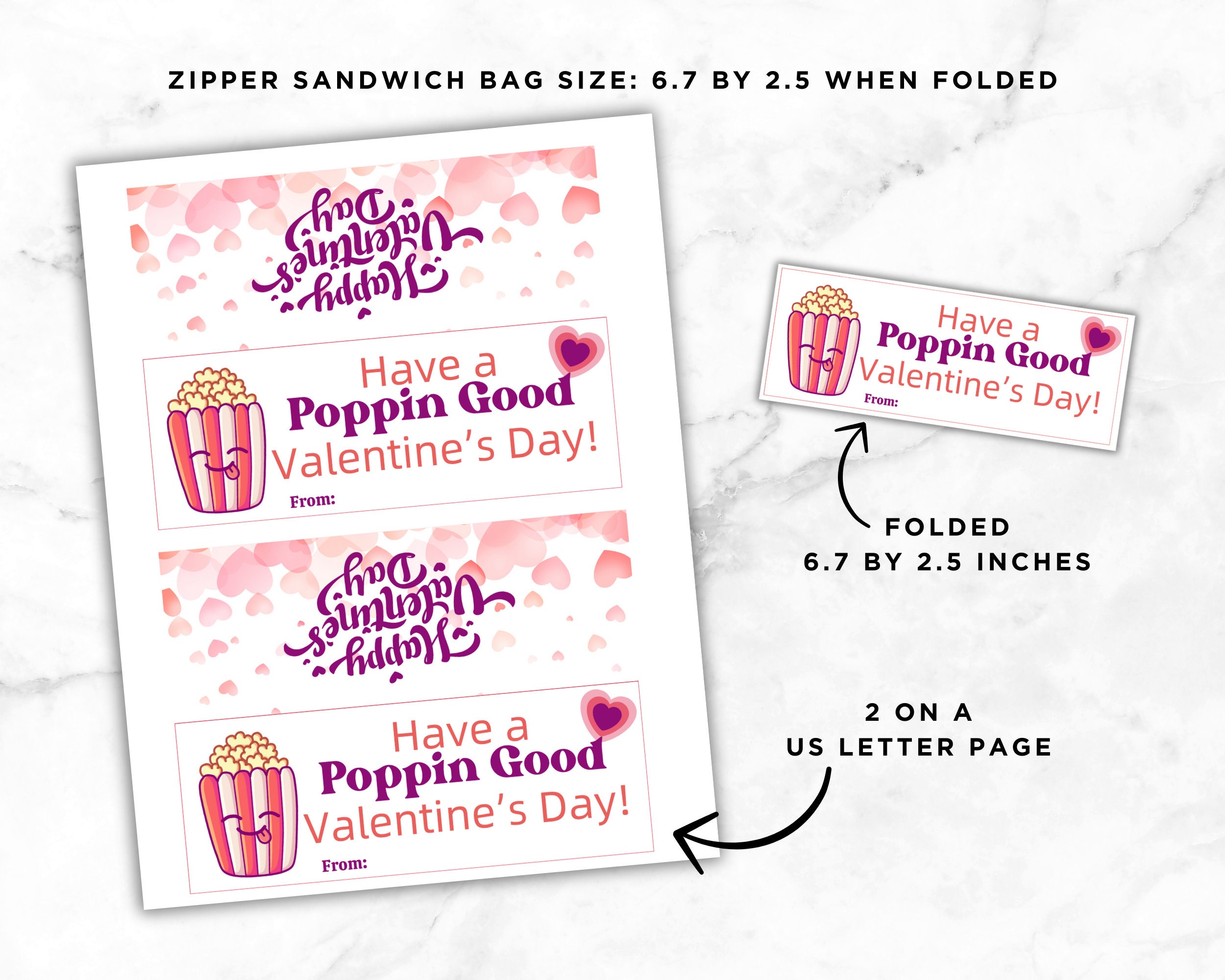 Valentine’s Day Treat Bags Topper, Happy Valentine's Day Treat Bags ...