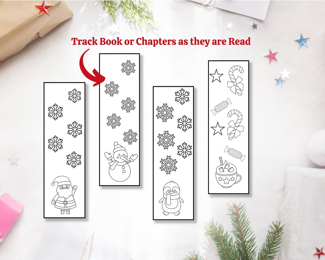 16 Digital Christmas Coloring Bookmarks for Kids | Printable Winter ...