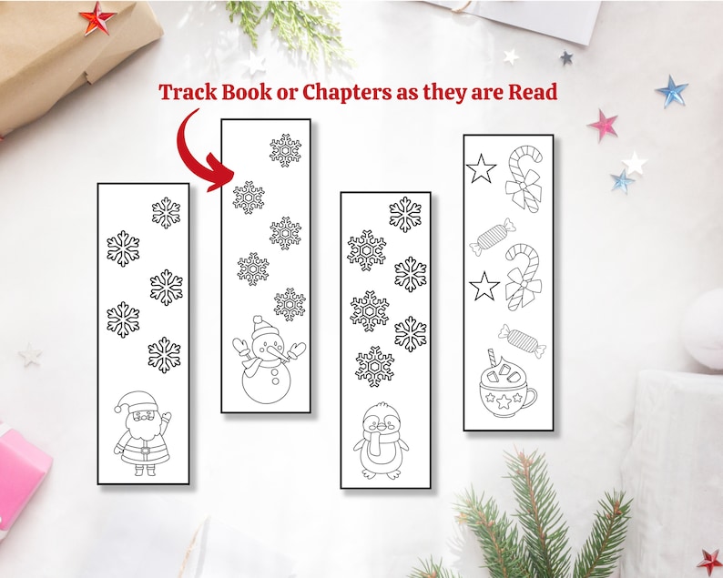16 Digital Christmas Coloring Bookmarks for Kids | Printable Winter ...