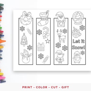 16 Digital Christmas Coloring Bookmarks for Kids | Printable Winter ...