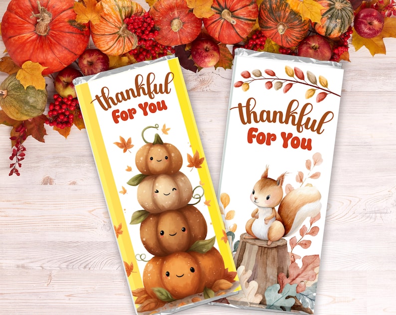 Thanksgiving Candy Bar Wrapper, Editable Chocolate Bar Label, Fun ...