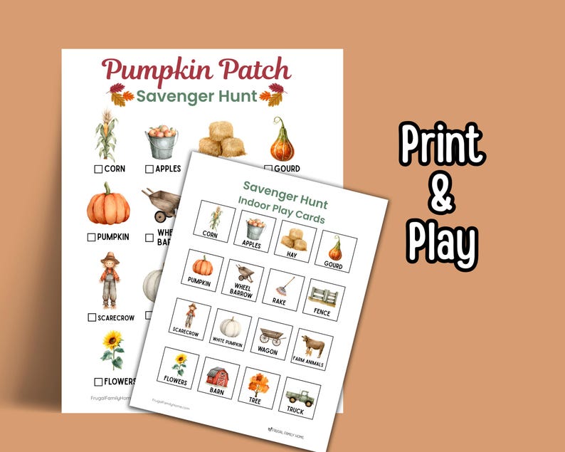Pumpkin Patch Scavenger Hunt, Kids Printable Adventure Game, Halloween ...