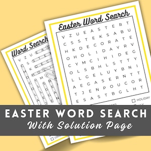 Easter Word Search Puzzle Printable - Fun Kids & Adults Activity With ...