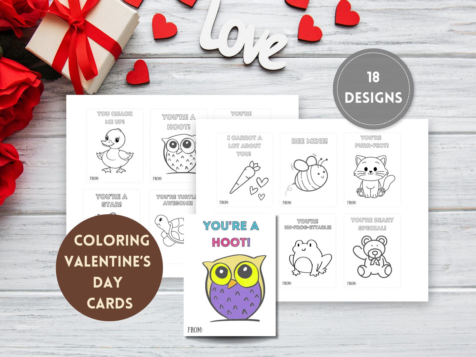 Funny Printable Valentines for Kids - Coloring Valentine Cards With ...