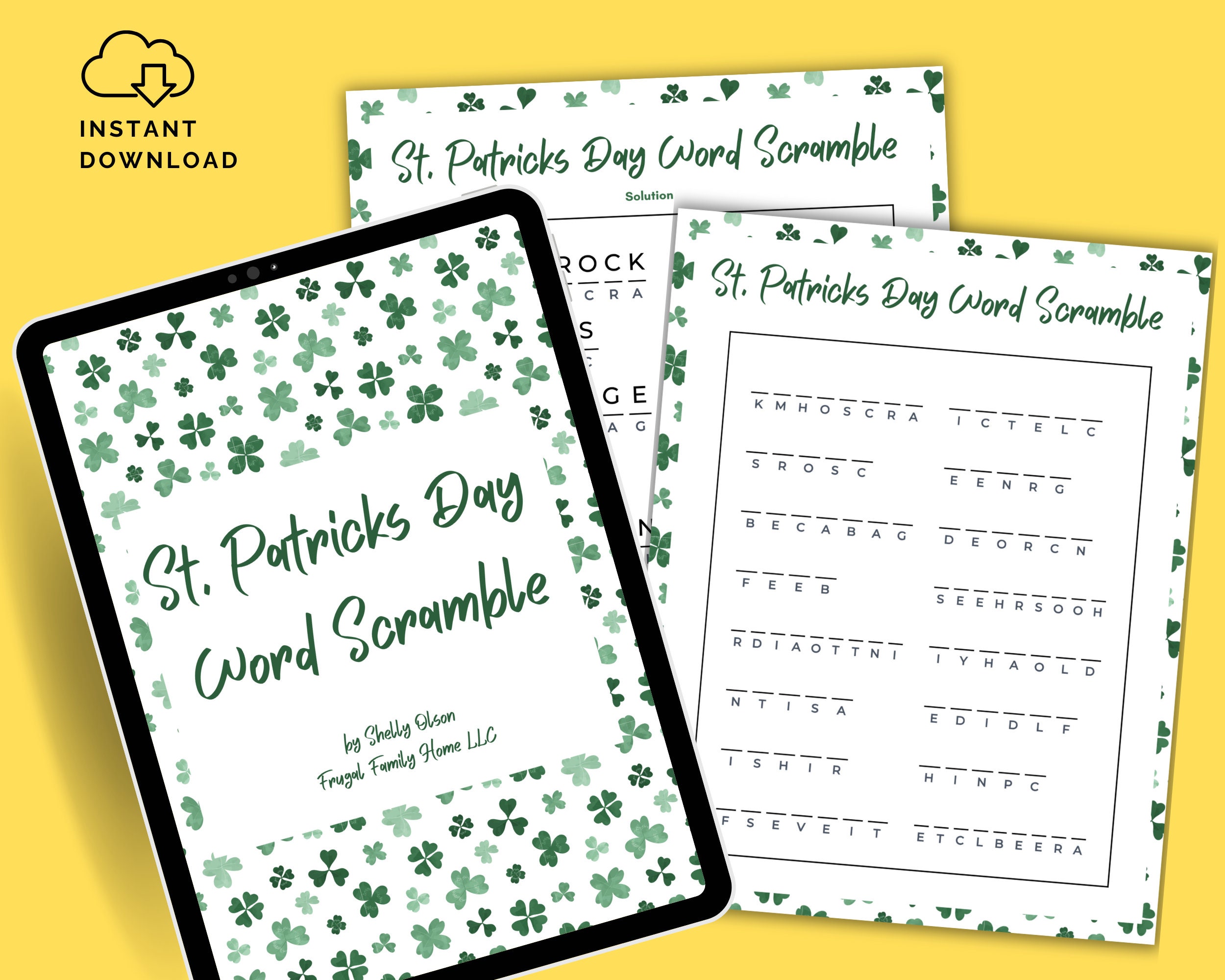 St. Patrick's Day Word Scramble Game | Printable PDF Activity | Holiday ...
