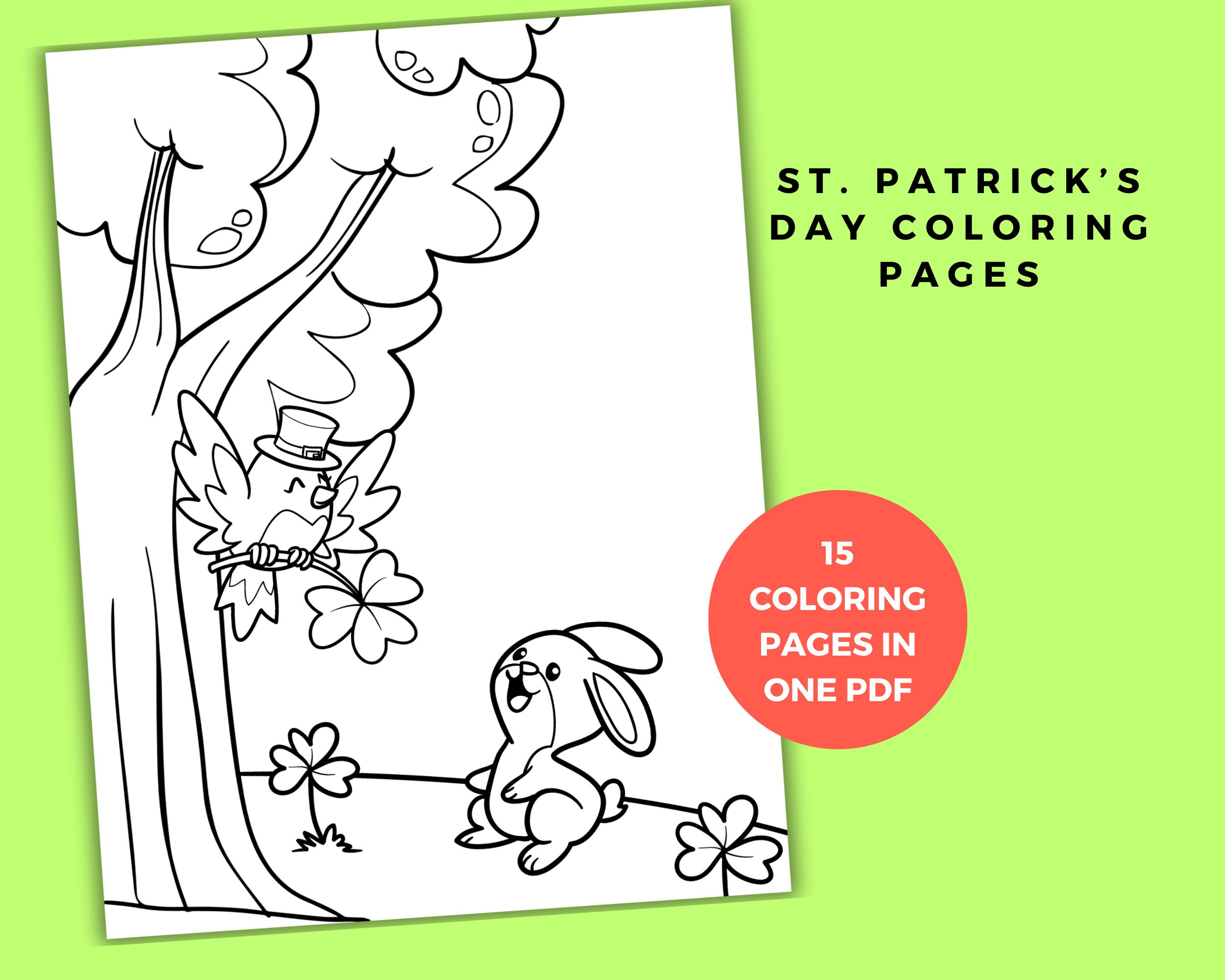 St. Patrick's Day Coloring Book for Kids | Printable Shamrock Coloring ...