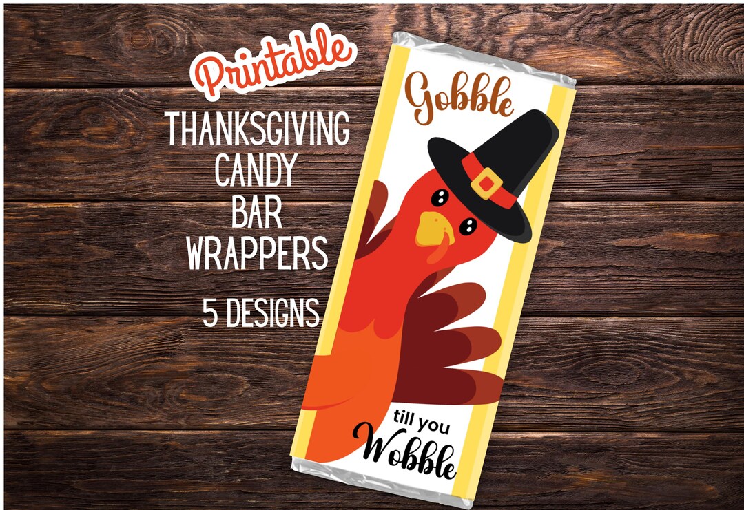 Thanksgiving Candy Bar Wrapper, Editable Chocolate Bar Label, Fun ...