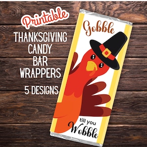 Thanksgiving Candy Bar Wrapper, Editable Chocolate Bar Label, Fun ...