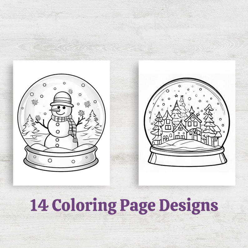 Snow Globe Coloring Pages | Winter Coloring Sheets | Printable Snow ...