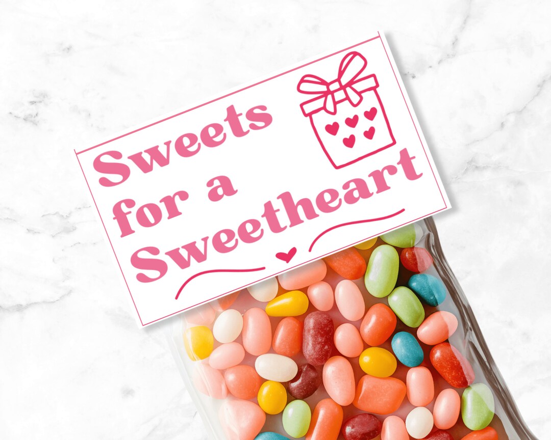 Valentine Treat Bag Treat Bags Topper, Happy Valentine's Day Treats ...