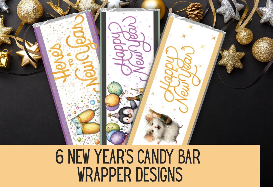 New Years Candy Bar Wrappers, Custom Candy Wrappers for New Year Party ...