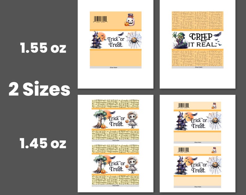 Halloween Candy Bar Wrapper, Instant Download Printable Treats, Fun ...