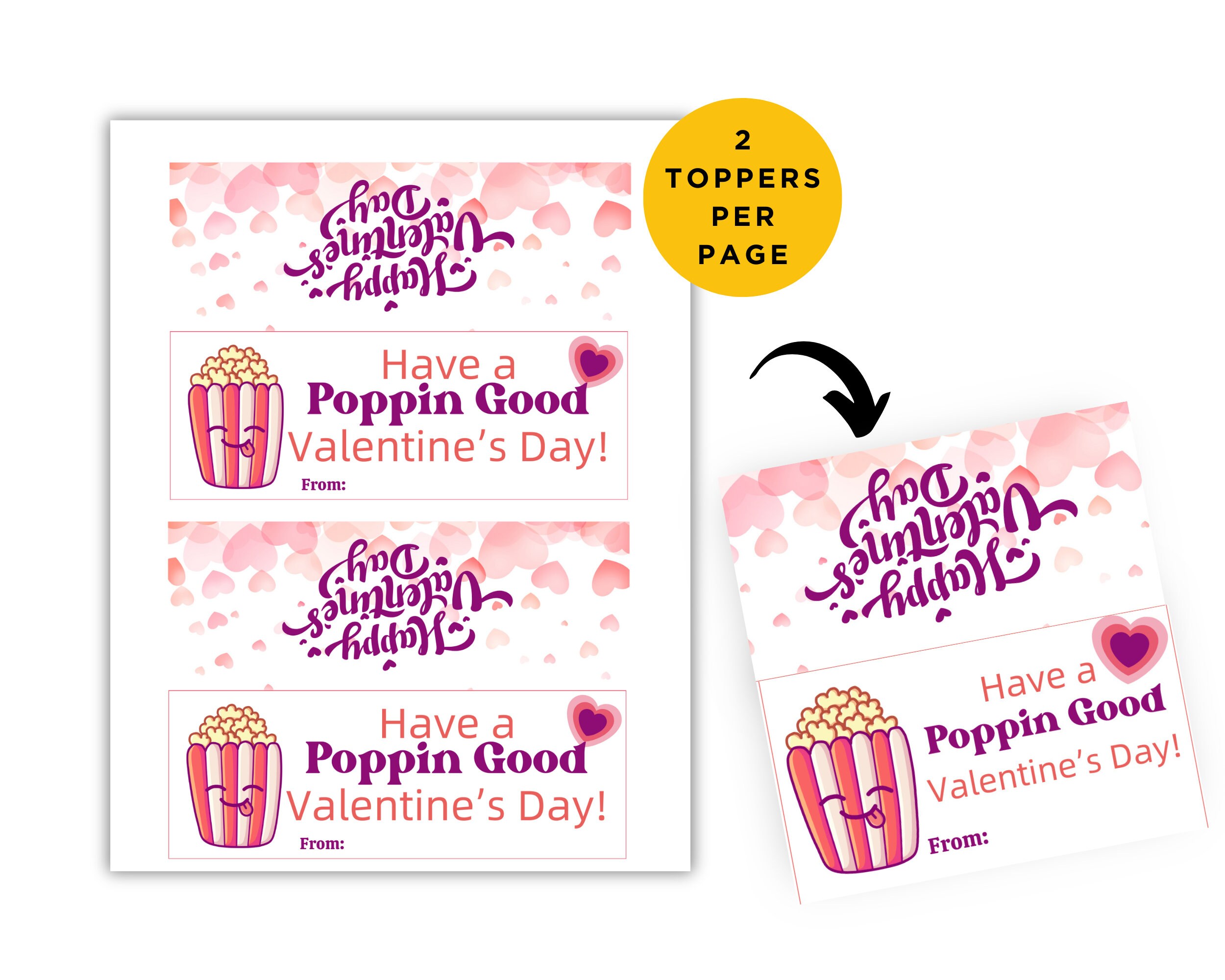 Valentine’s Day Treat Bags Topper, Happy Valentine's Day Treat Bags ...
