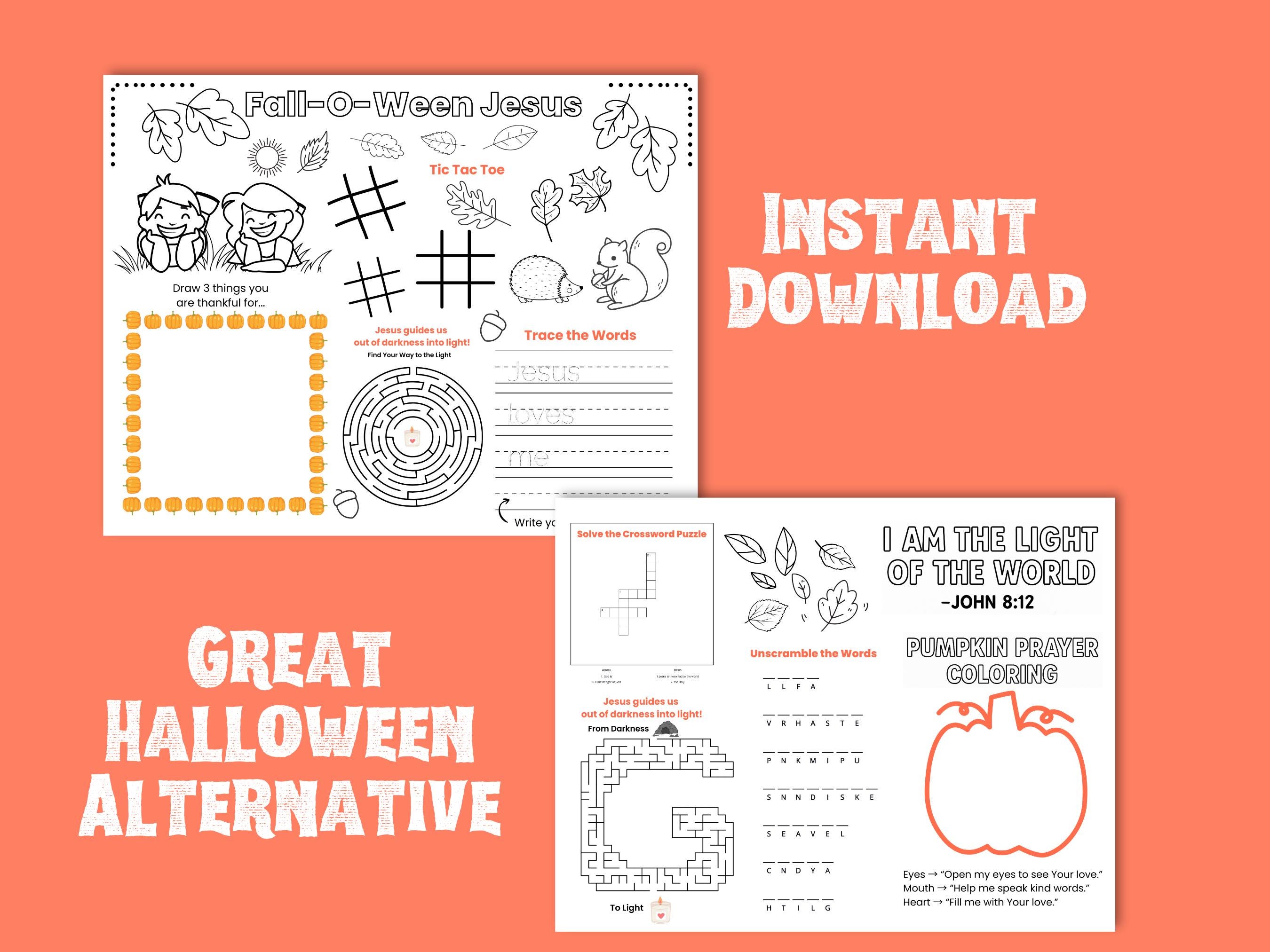 Christian Halloween Activities for Kids, Fun Bible Games, Printable ...