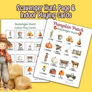 Pumpkin Patch Scavenger Hunt, Kids Printable Adventure Game, Halloween ...