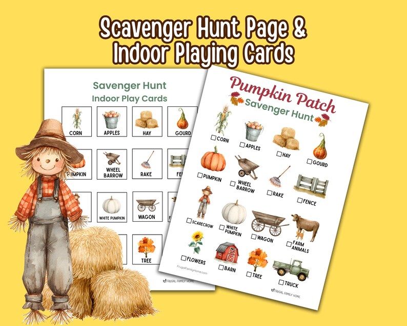 Pumpkin Patch Scavenger Hunt, Kids Printable Adventure Game, Halloween ...