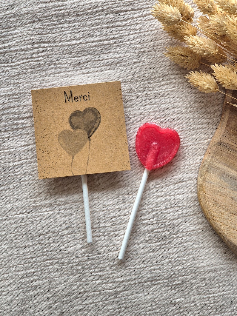 Sucette coeur rouge cadeaux d'invités pour mariage, baptême ...