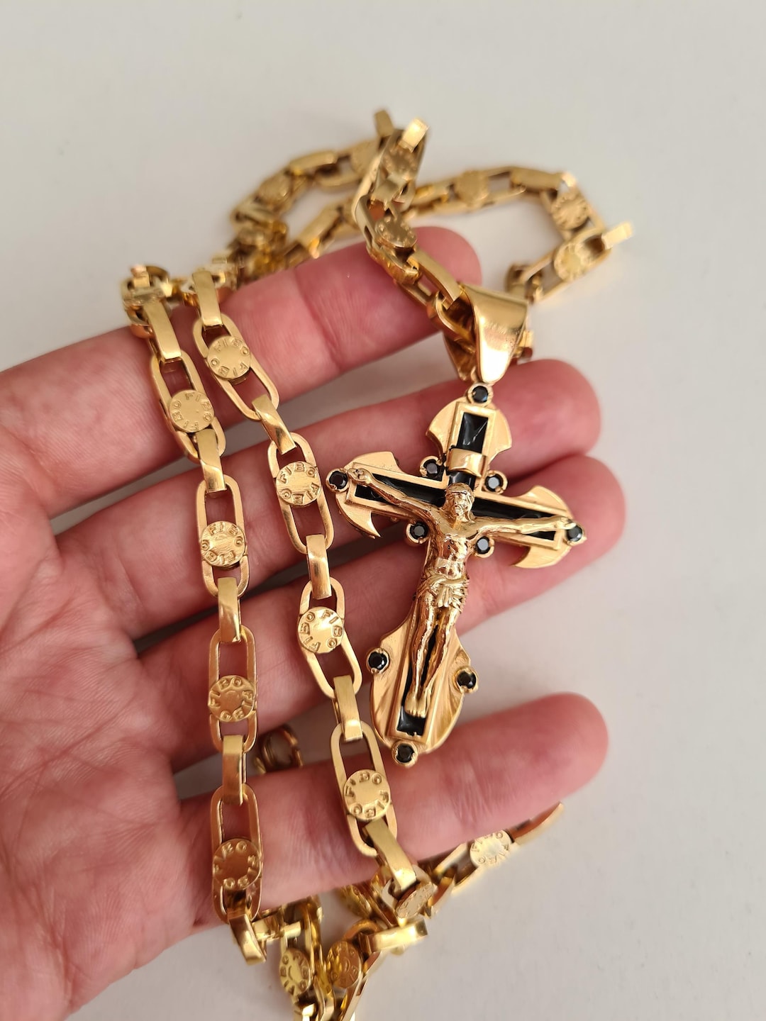 Mens Solid 925 Sterling Silver Set With 24k Gold Fill; Silver Gold ...