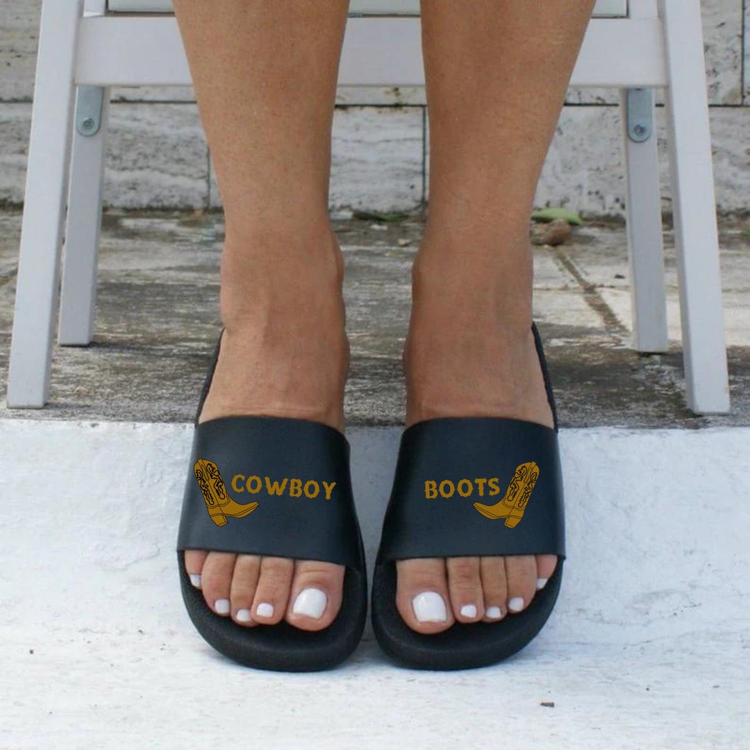 Cowboy Boots Slides, Cowgirl Womens Sandals, Cowgirl Horseshoe ...