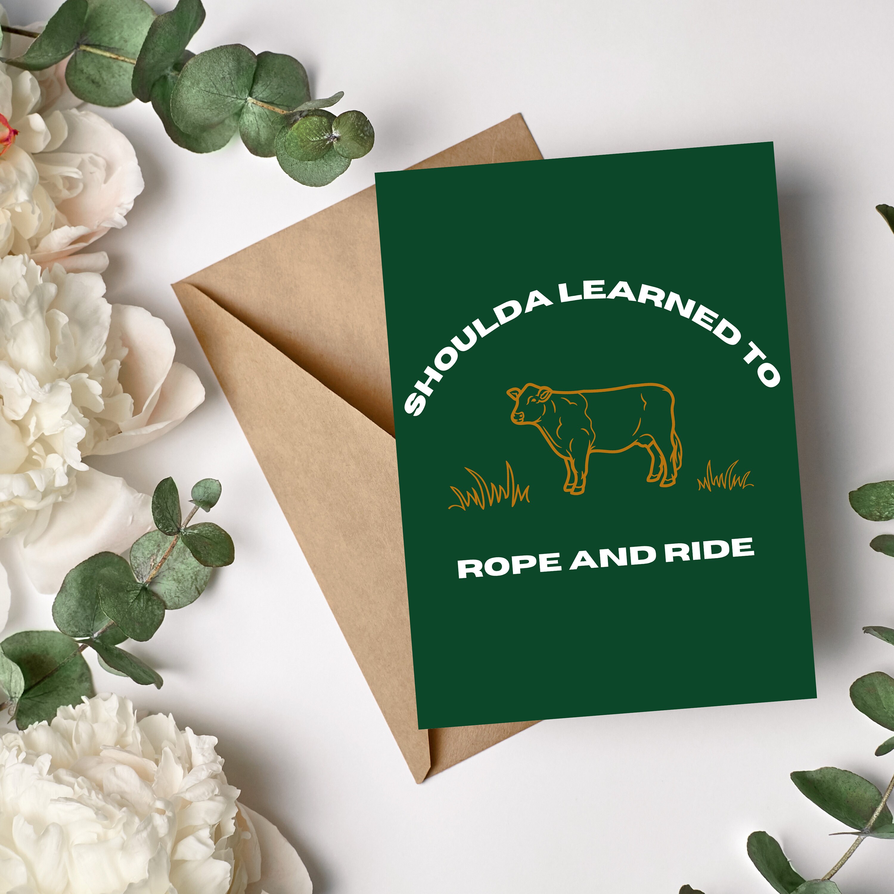 Shoulda Learned to Rope and Ride, Cattle, Funny Cowboy, Bronco, Horse ...