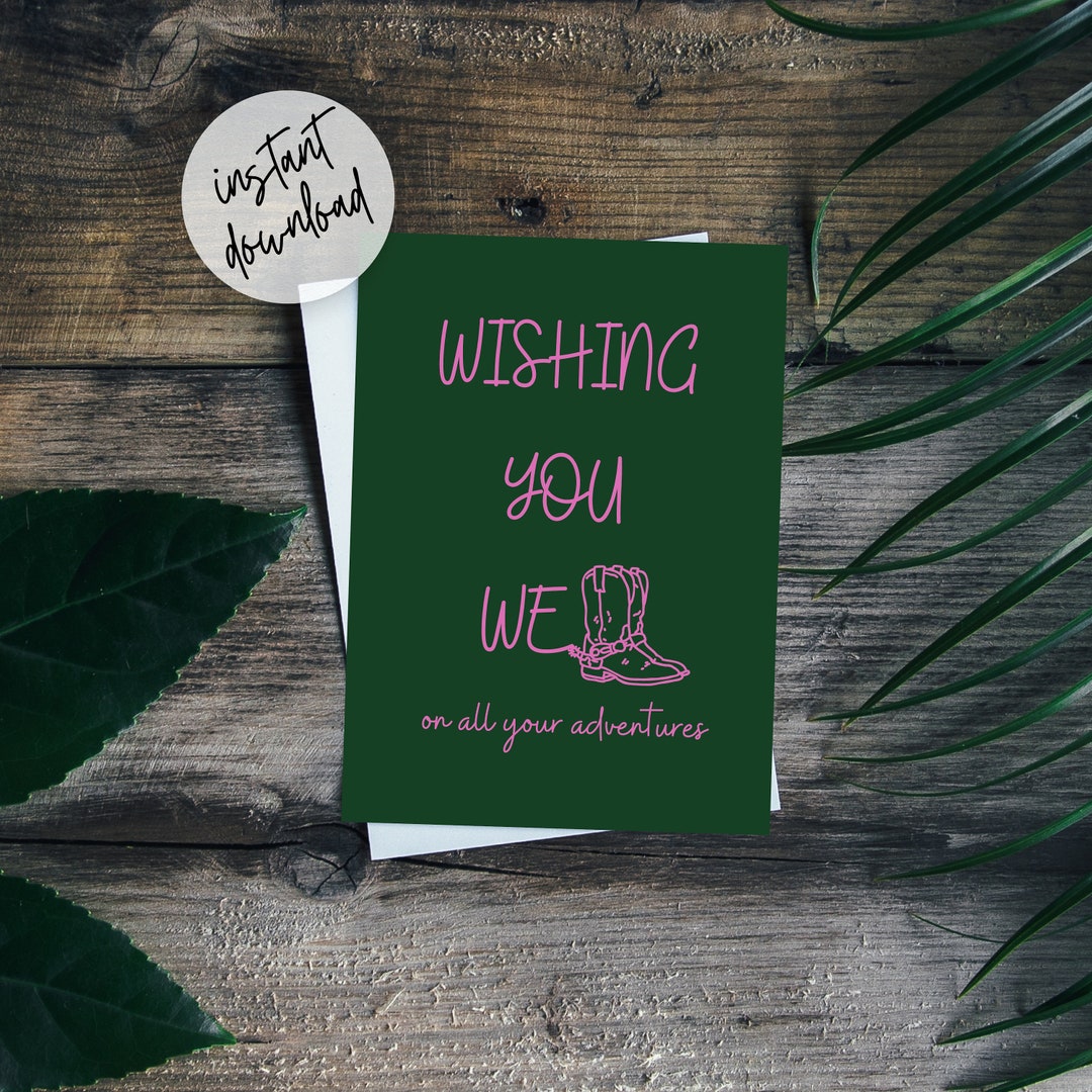 Wish You Well on All Your Adventures, Cowboy Boots, Funny Cowboy, Horse ...