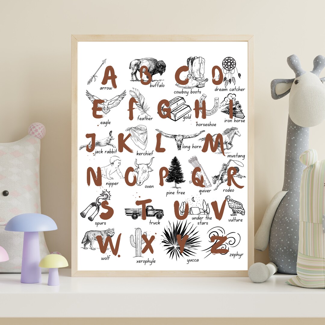 Cowboy Alphabet, Western Nursery, Cowgirl Nursery, Cowboy Nursery ...