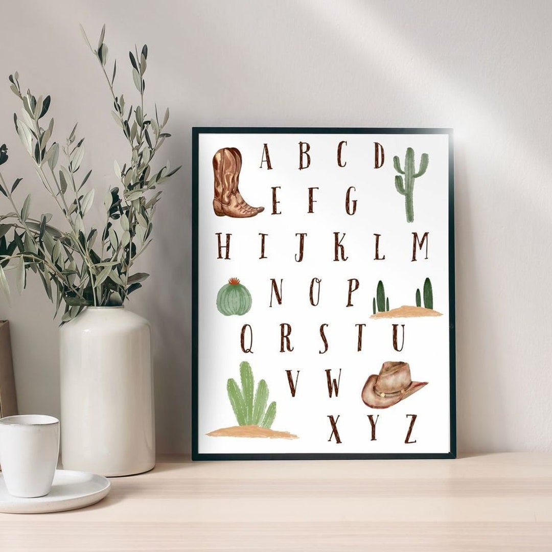 Cactus Alphabet, Western Nursery, Cowgirl Nursery, Cowboy Nursery ...