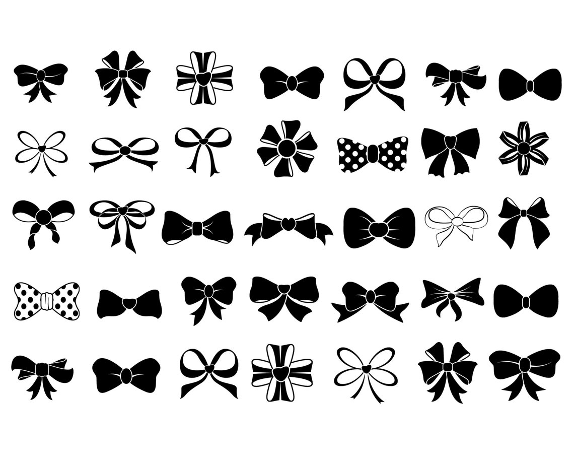 Bows Designs,bow Svg Bundle, Ribbon Bow Svg ,bow Tie Svg,bow Clipart ...