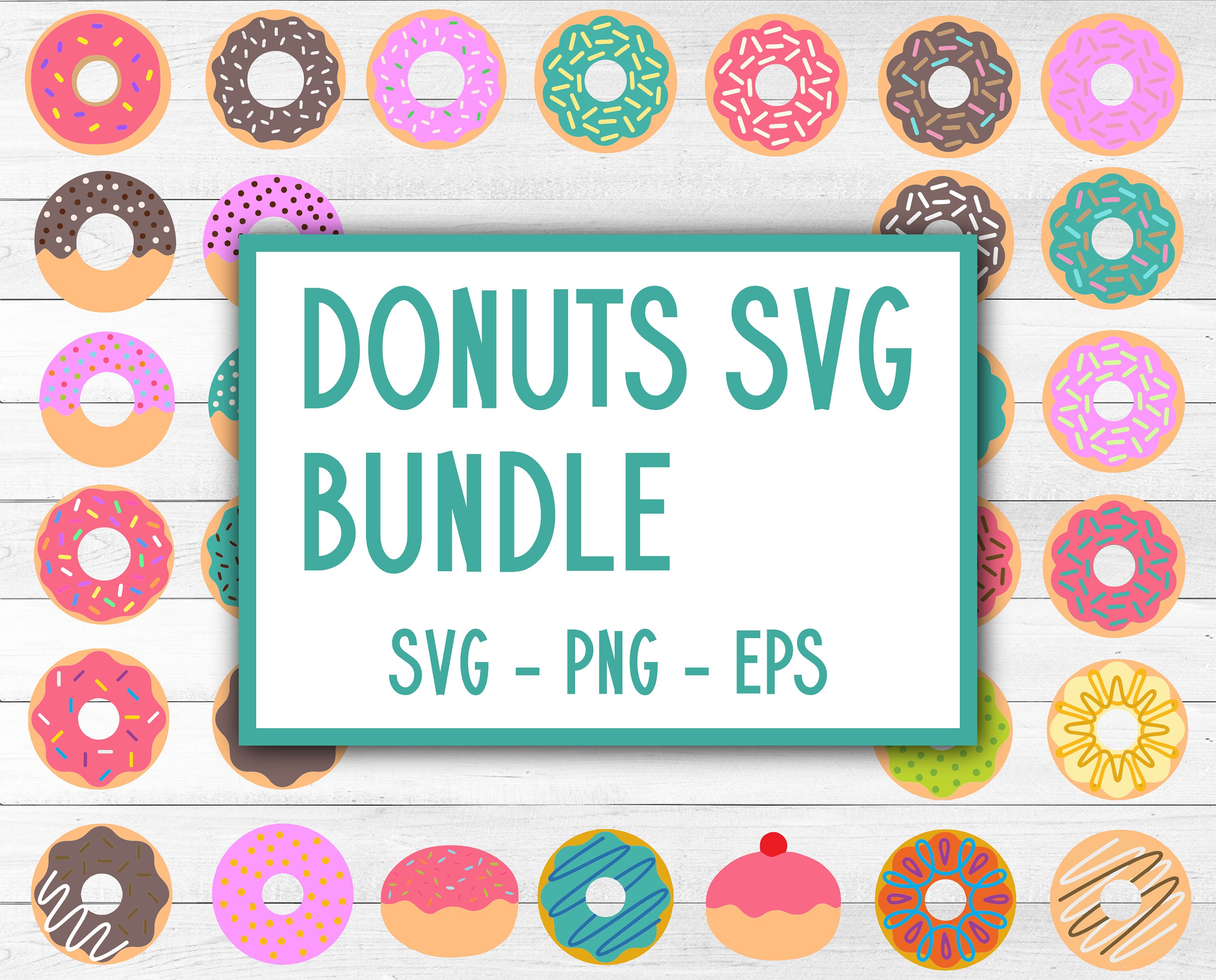 Donuts SVG Bundle, Donut Png, Donut Clipart, Cake Svg, Dessert Svg ...