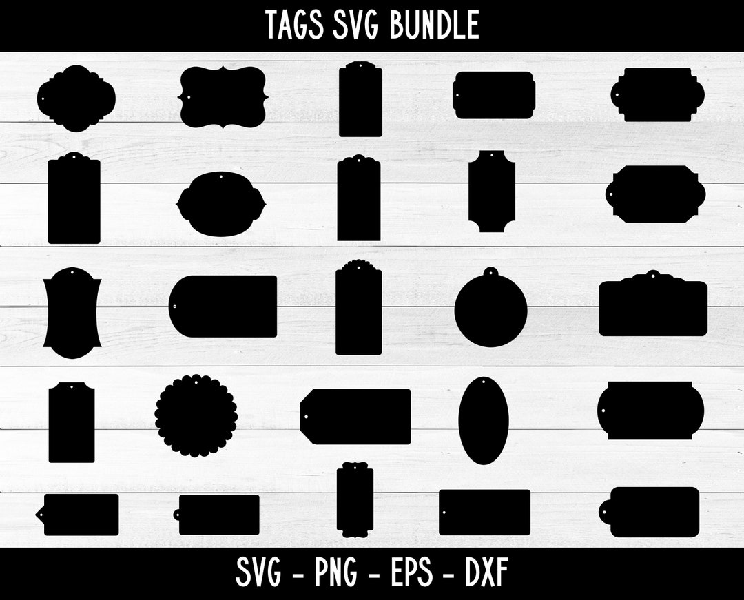 Tags SVG Bundle,label Template, Tags Dxf Cricut, Tags Template, Gift ...