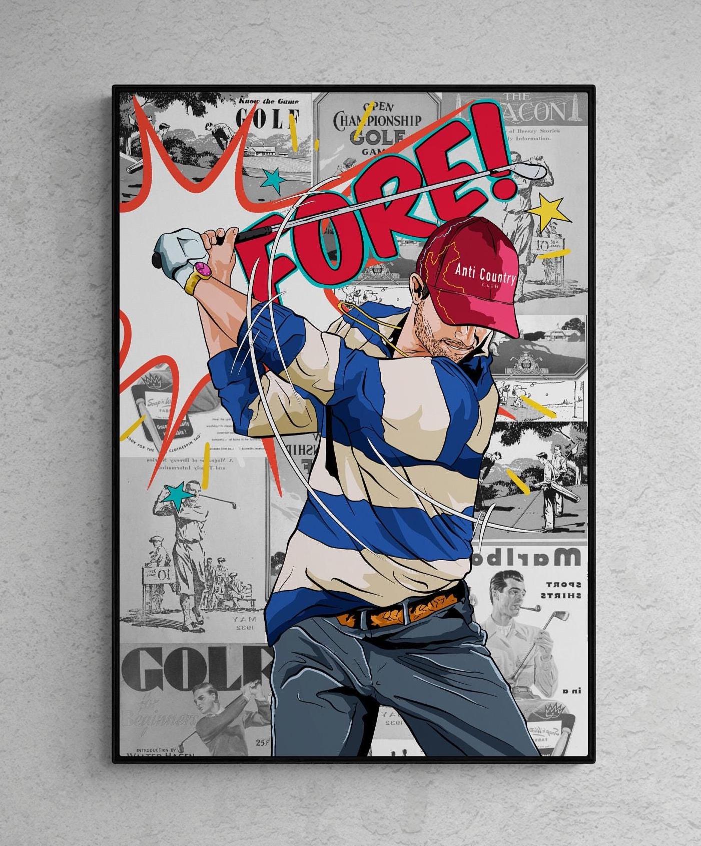 Golf Wall Art - Anti Country Club - Pop Art, Gift for Golfer, Golf ...