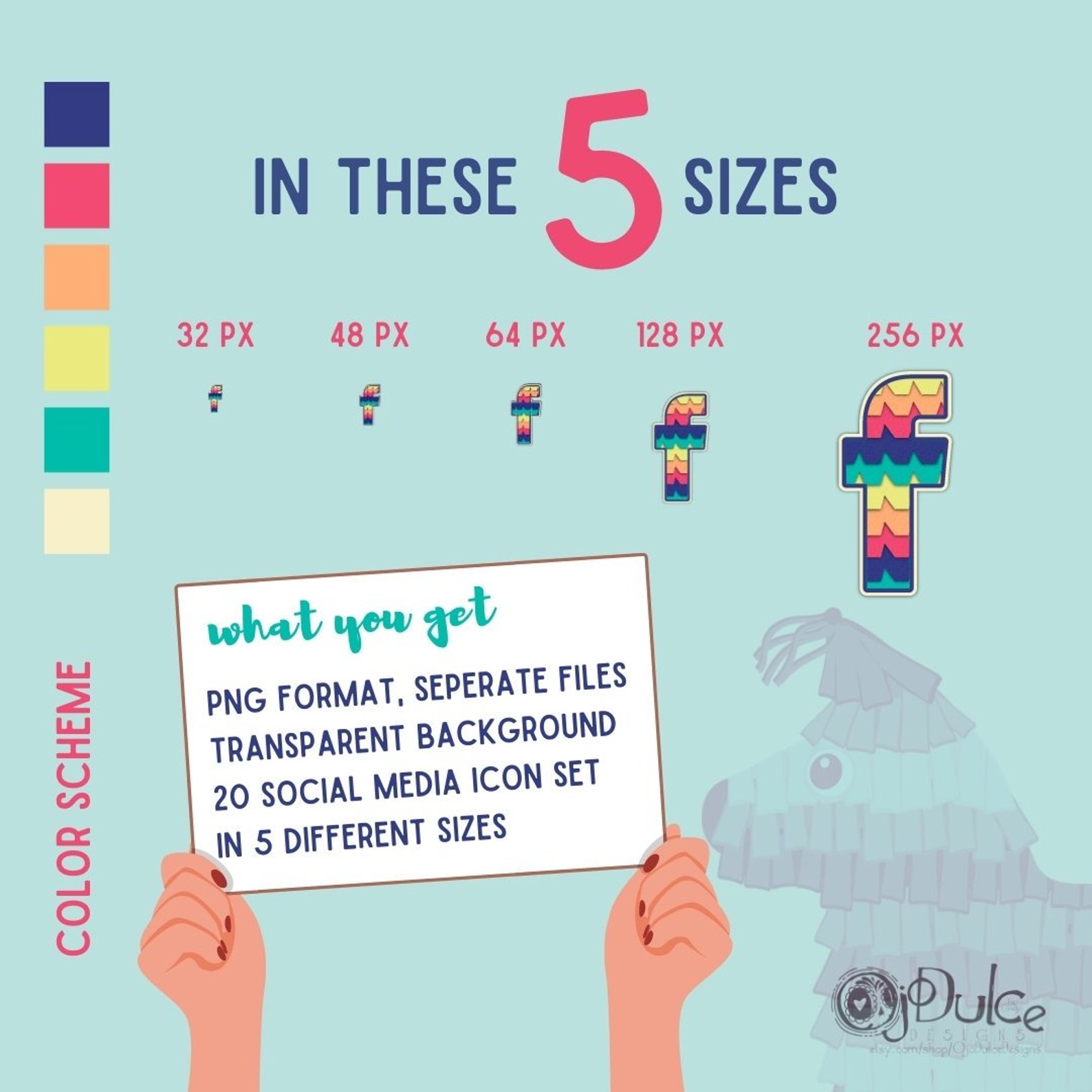 Mexican Pinata Style - Social Media Set - PNG - Etsy