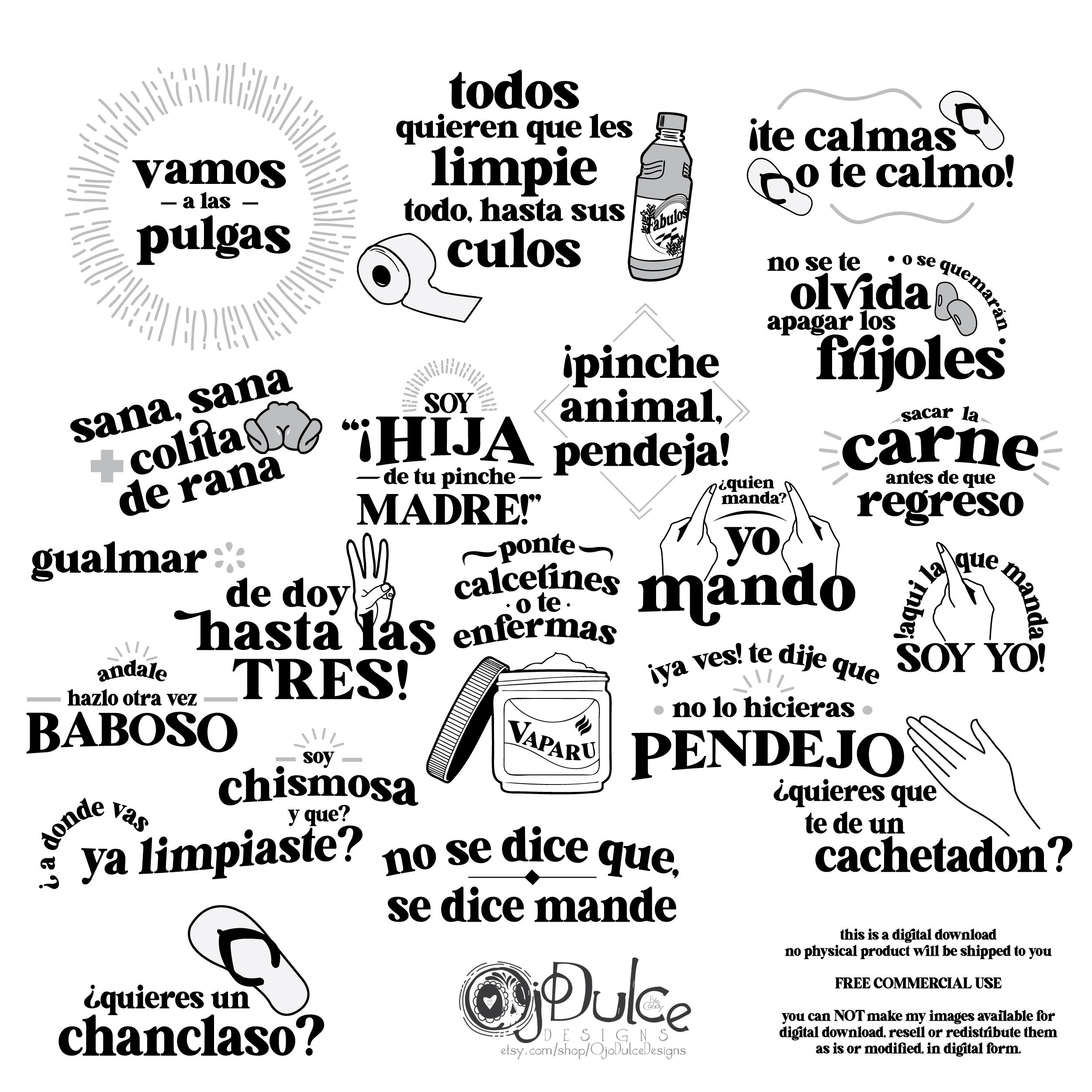 Mexican Sayings Digital Downloads-eps, Svgs, and Pngs - Etsy