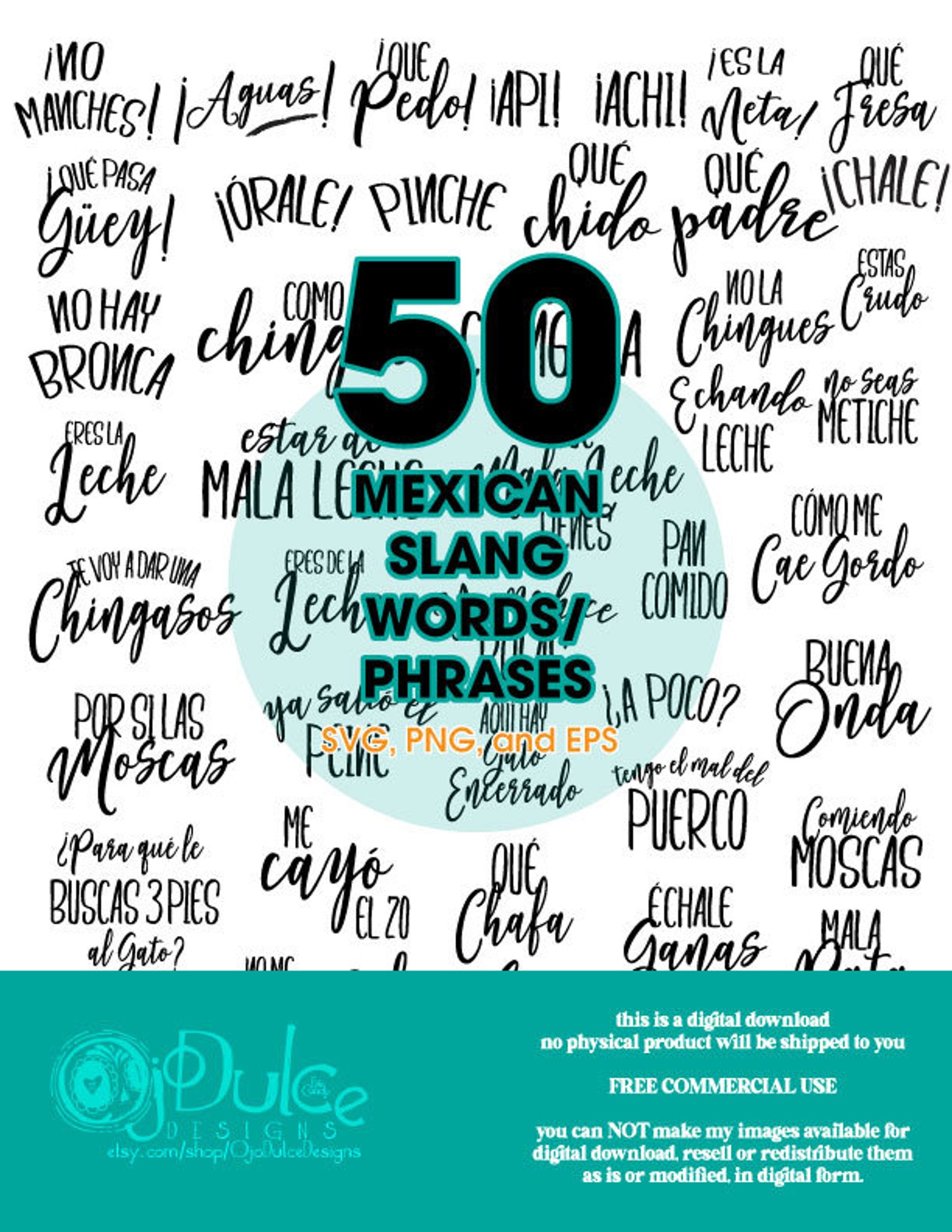 Mexican Slang Words/phrases - Digital Download SVG PNG - Etsy