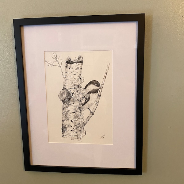 Chickadee Drawing - Etsy